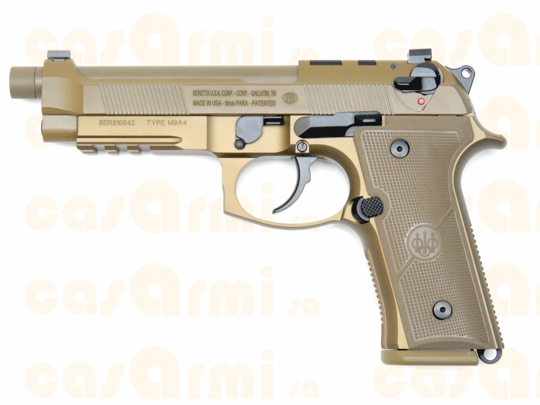 Beretta M9 A4 RDO FDE, 18 colpi, canna filettata M1/2\"X18UNEF 9 Para ...